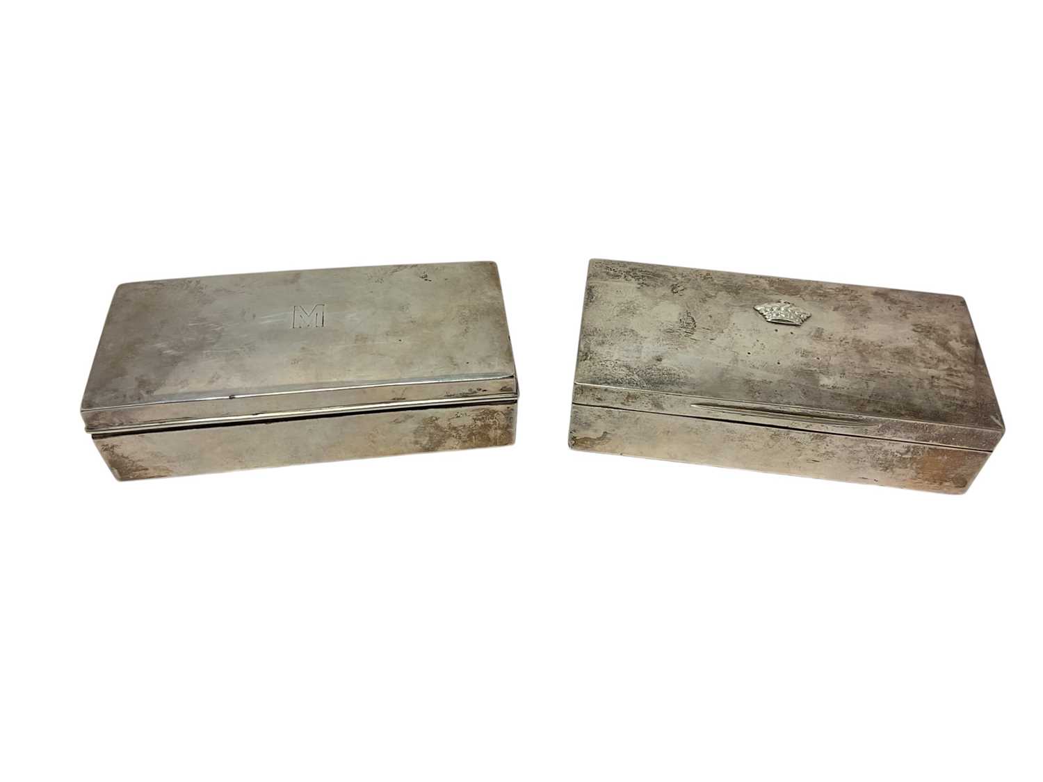 Lot 305 - Two Victorian silver cigarette boxes