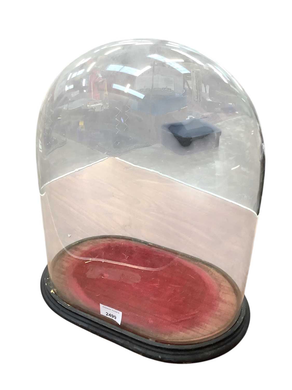Lot 2499 - Antique glass dome on stand