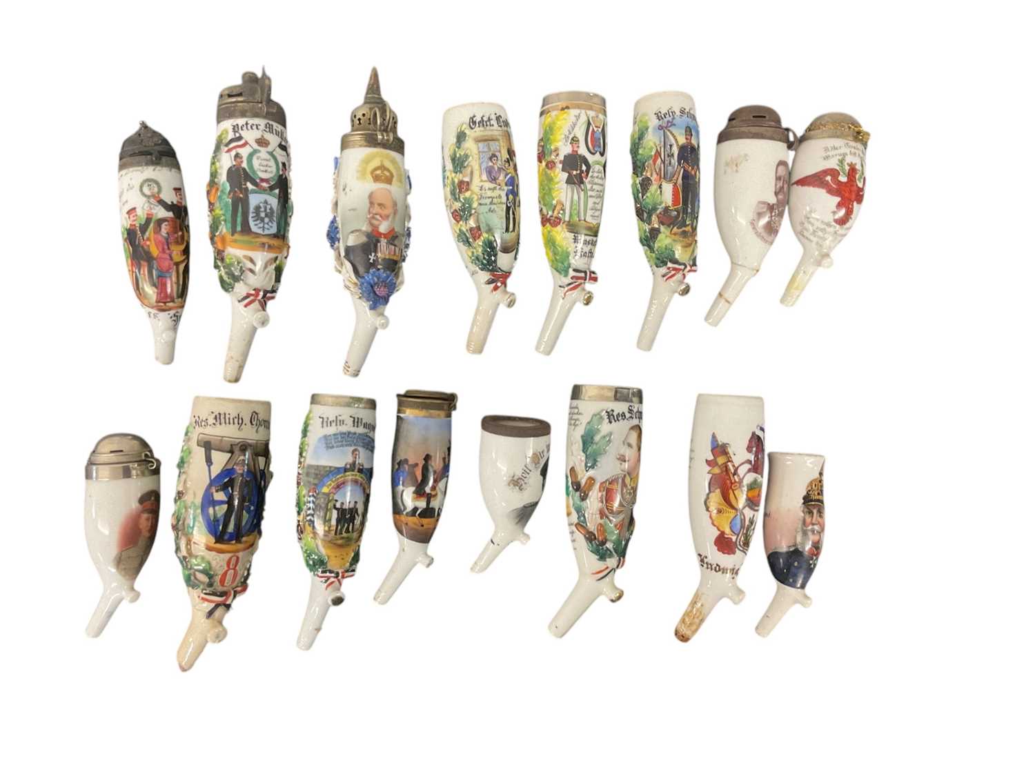 Lot 856 - Sixteen Imperial German military porcelain