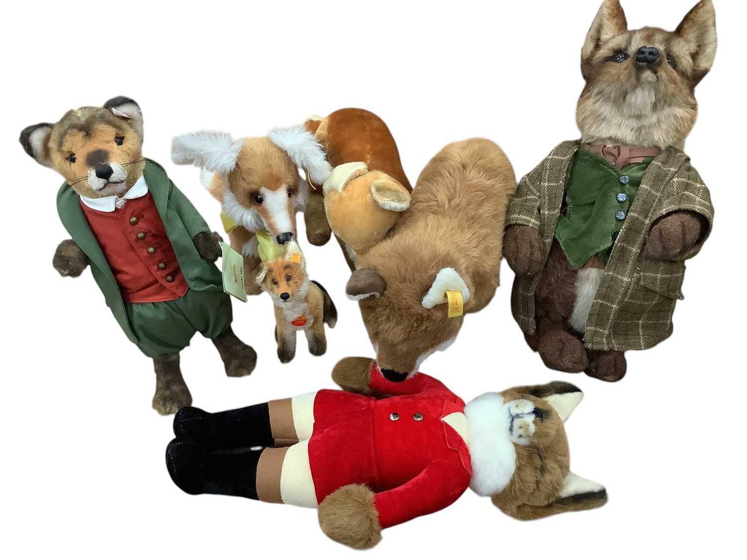 Lot 2641 - Group of eight soft toy foxes to include