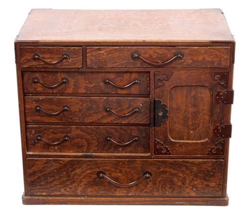 Lot 1024 - Good 19th century Japanese burr elm and