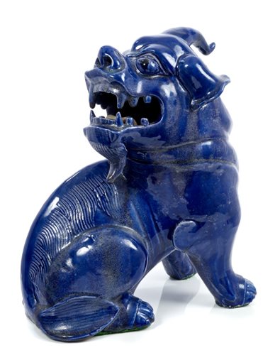 Lot 252 - 19th century Chinese blue glazed porcelain