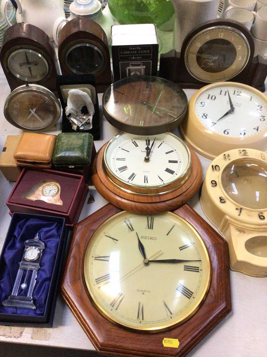 Lot 328 - Collection of various clocks including wall