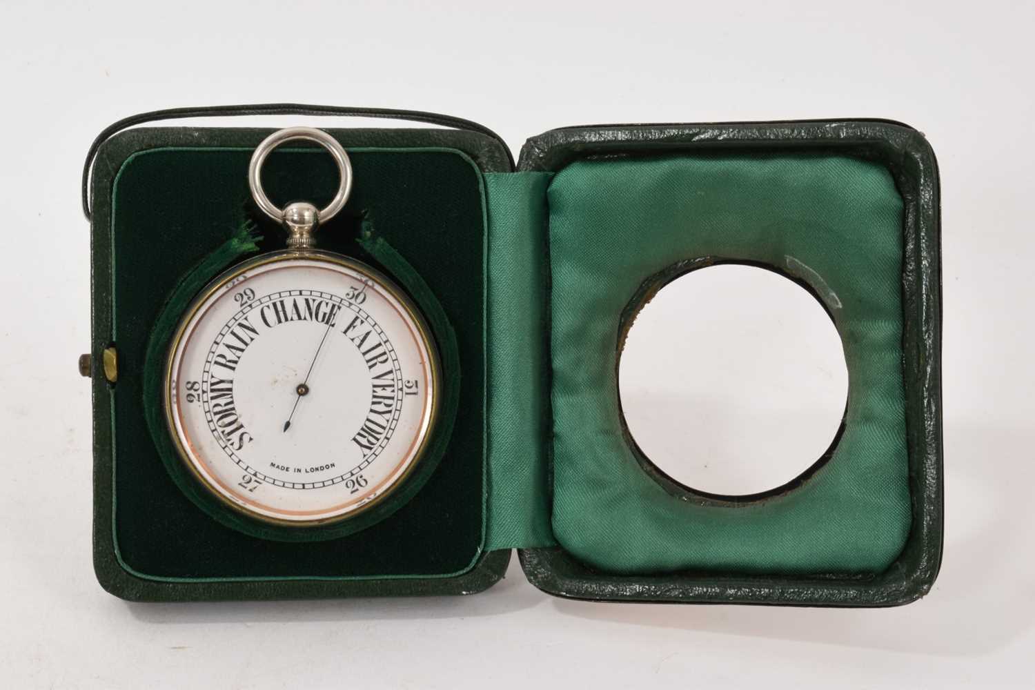 Lot 916 - Edwardian silver cased barometer
