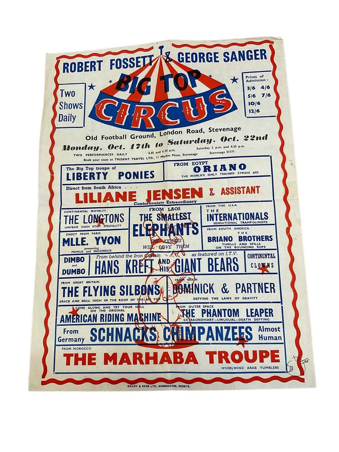 Lot 1460 - Vintage circus poster
