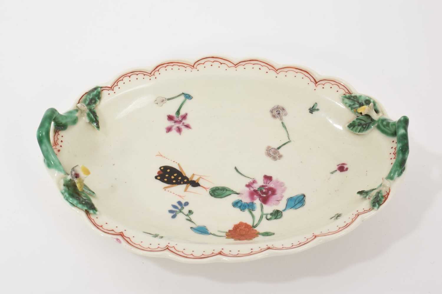 Lot 26 - A Worcester dish, circa 1770, painted in the