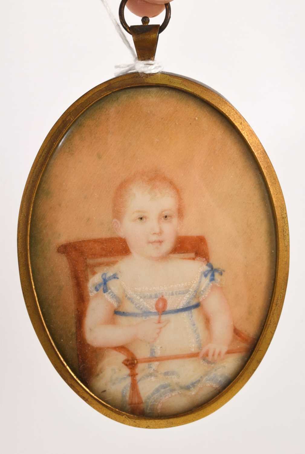 Lot 875 - George III miniature portrait on ivory of an