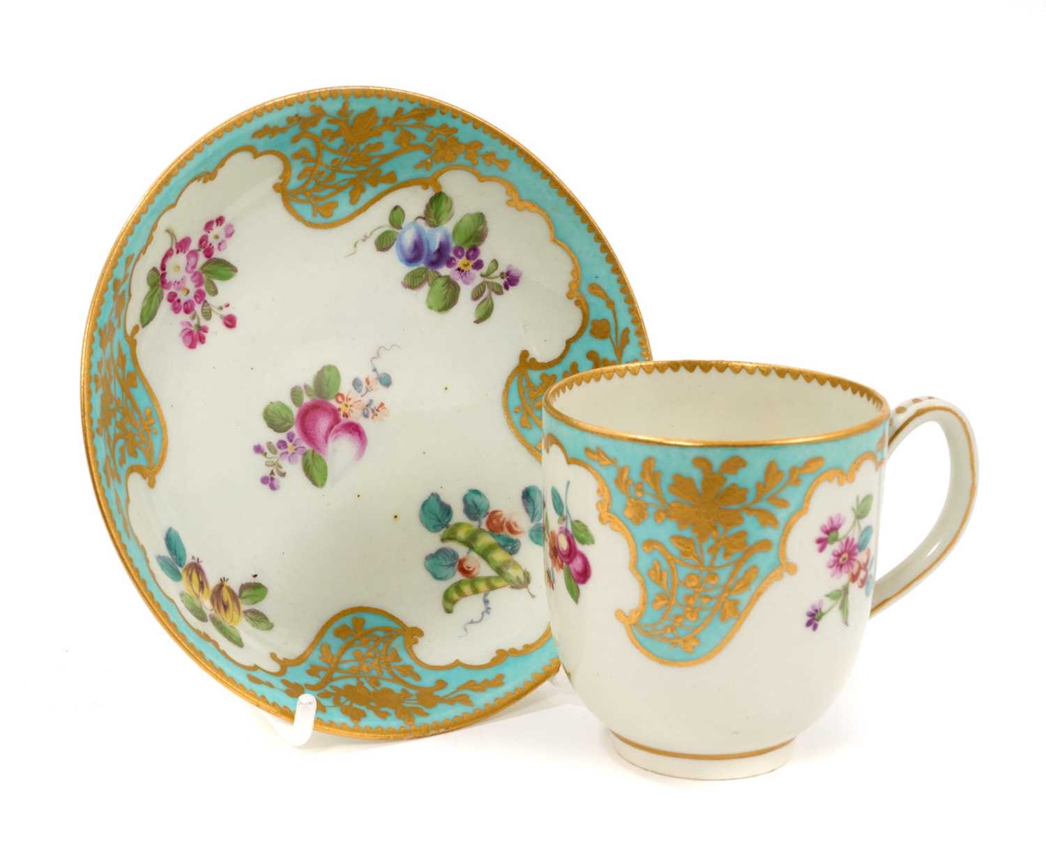 Lot 51 - A Worcester coffee cup and saucer, circa 1770