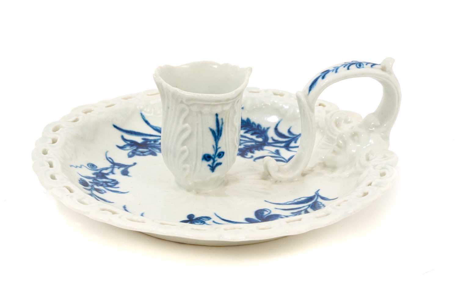 Lot 69 - A rare Worcester chamber candlestick, circa