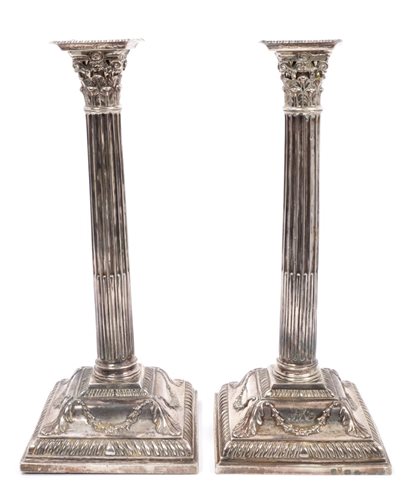 Lot 437 - Pair tall George III Silverer Corinthian