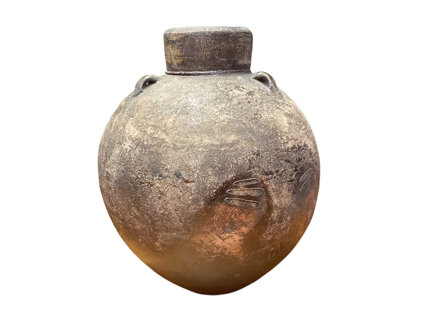 Lot 1100 - Face Pot pottery vase by Chris Lewis (with