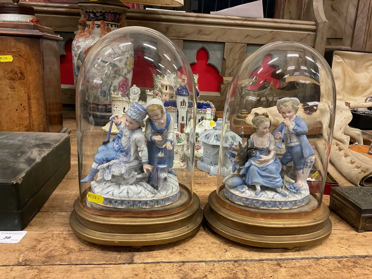 Lot 61 - Pair of 19th century Dresden porcelain groups