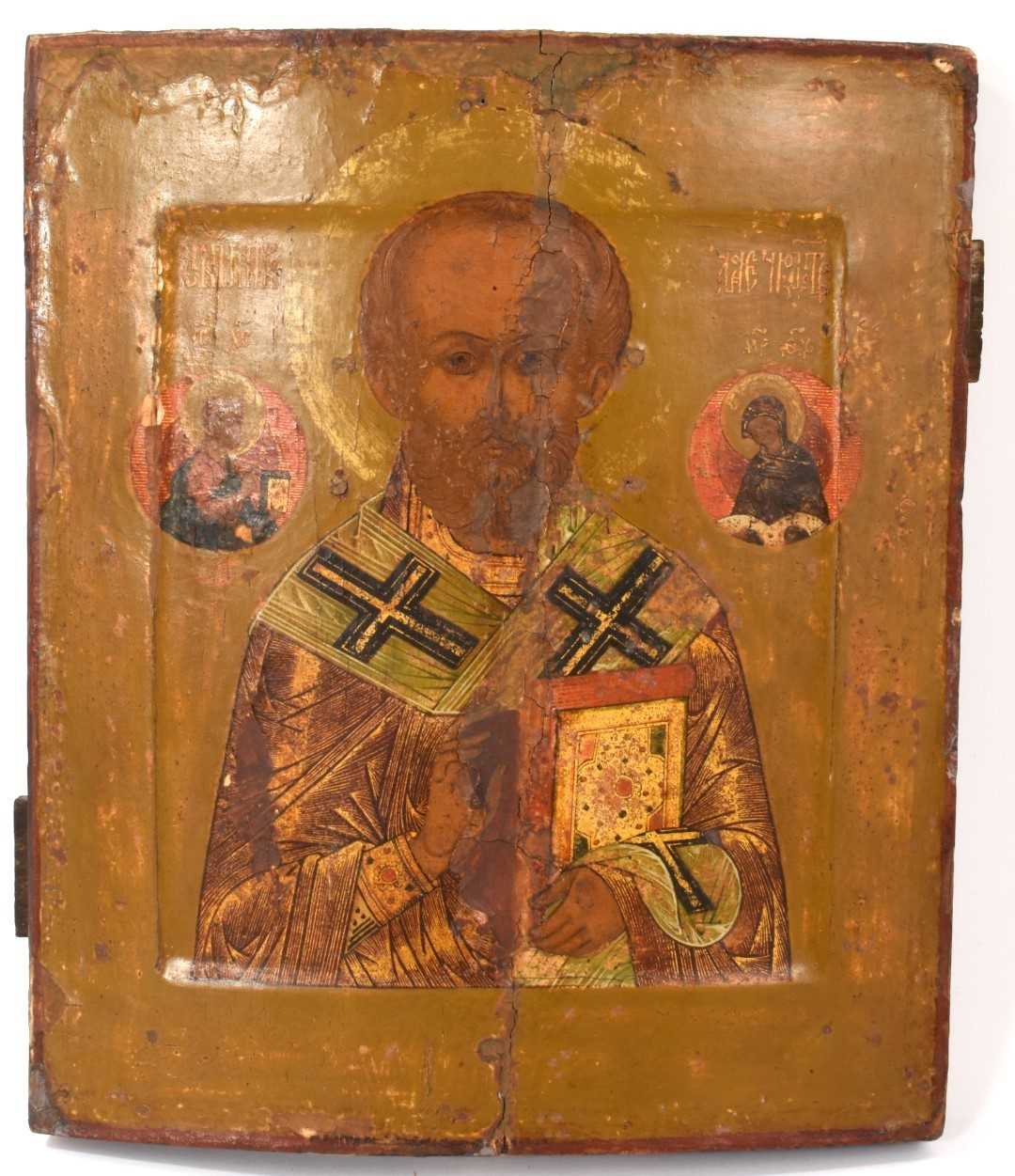 Lot 1108 - 18th century Russian icon, St Nicholas