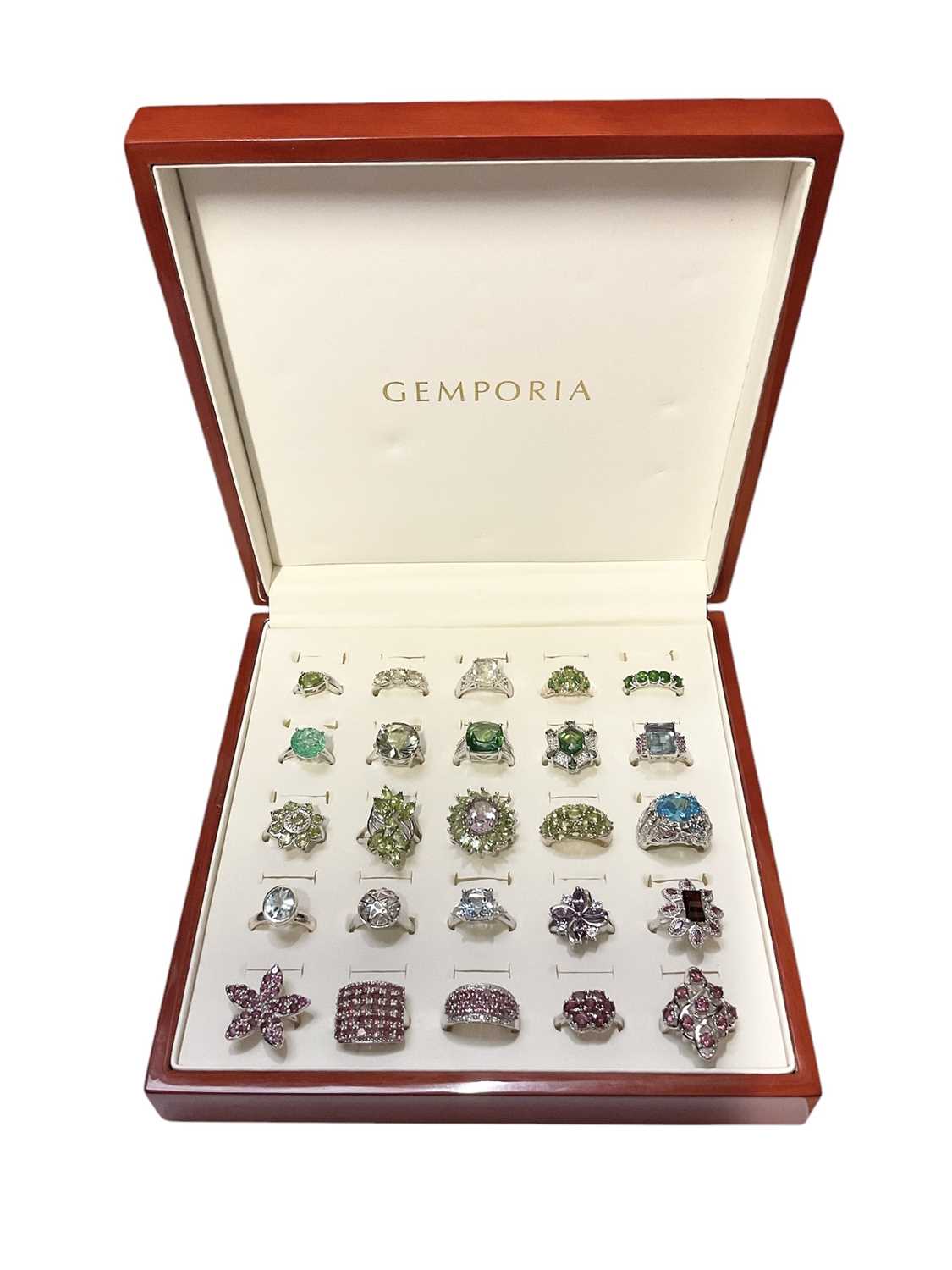 Lot 75 - Group of 25 Gemporia silver and multi-gem set