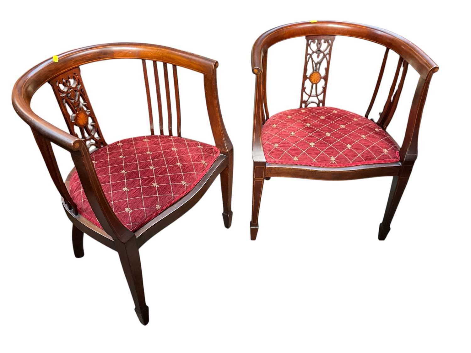 Lot 160 - Pair of Edwardian mahogany and inlaid tub