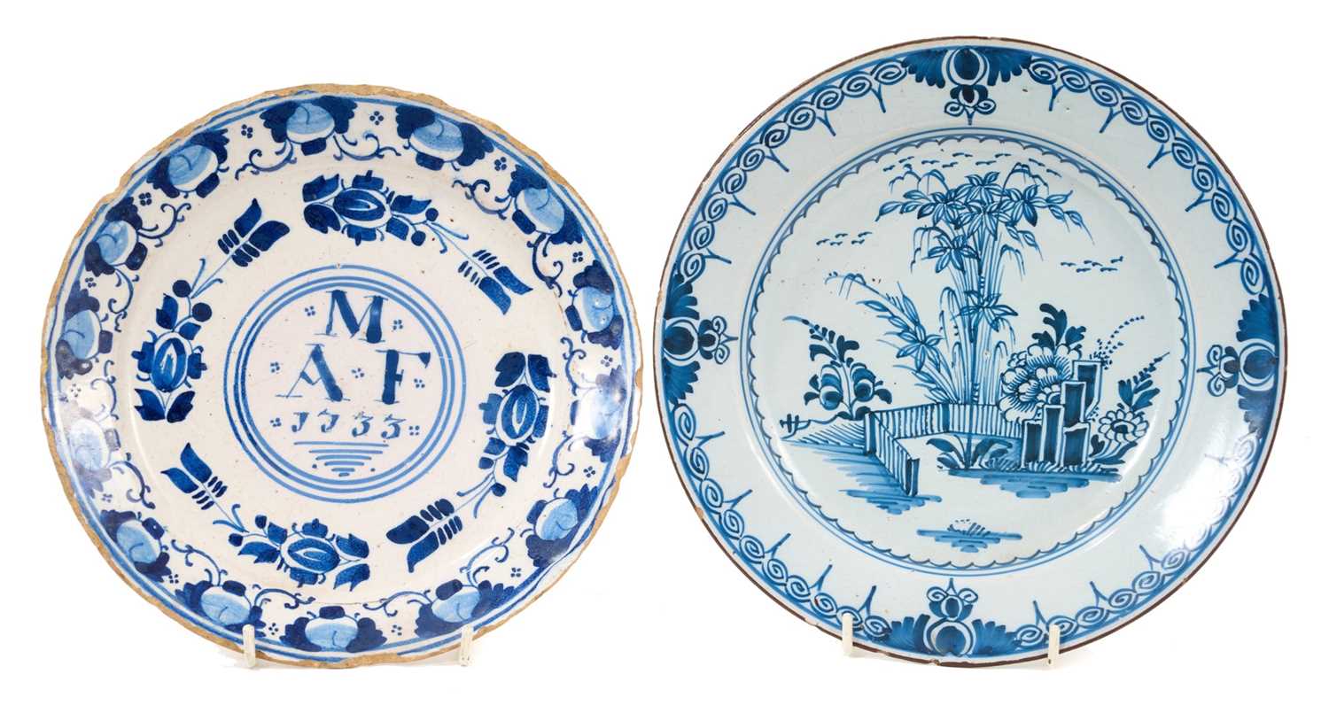 Lot 152 - A rare English blue and white delftware