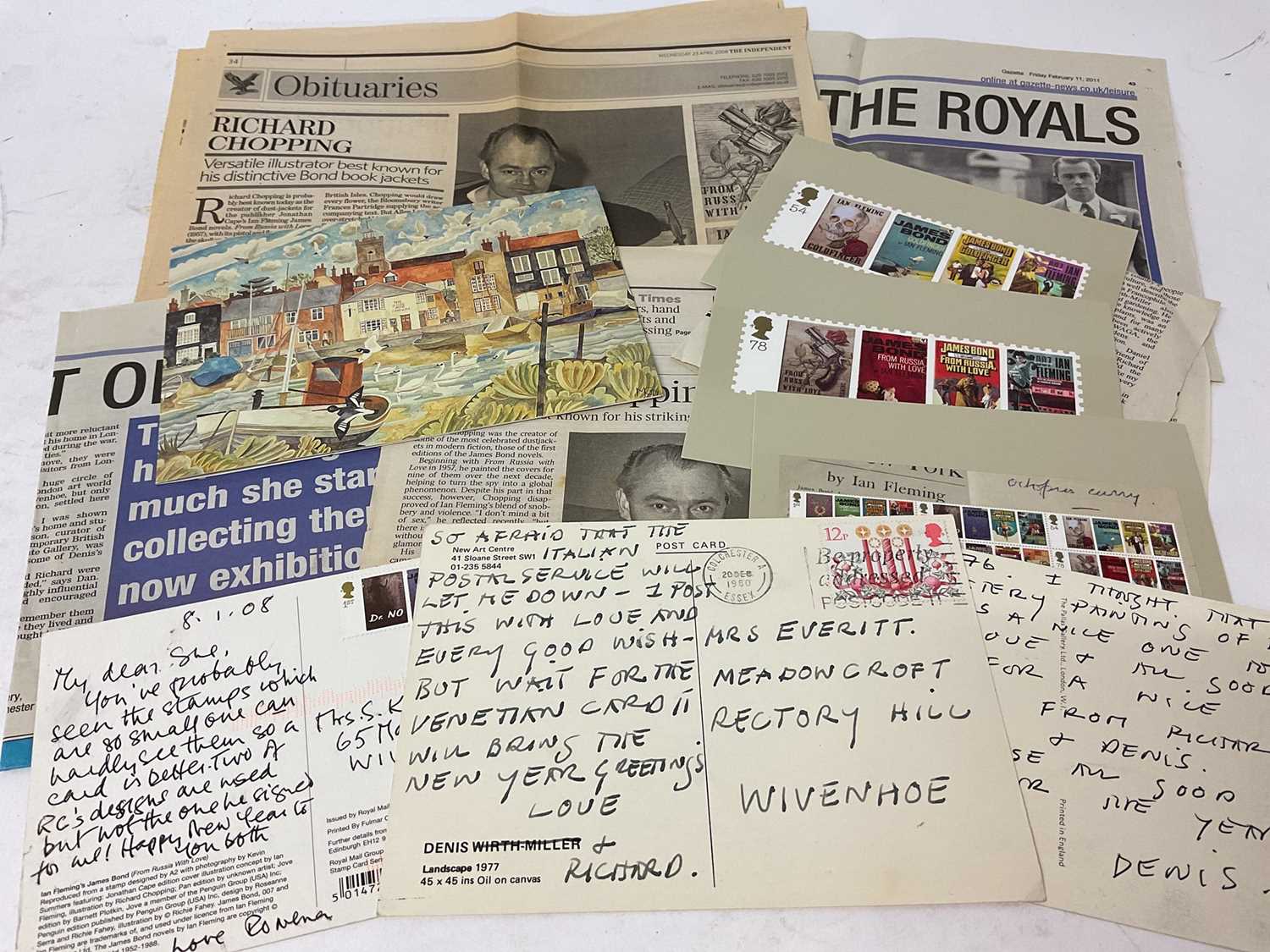 Lot 1046 - Group of three postcards from Richard