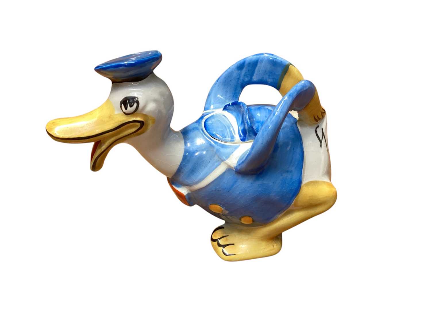 Lot 1193 - 1930's Wade Heath Novelty Donald Duck milk