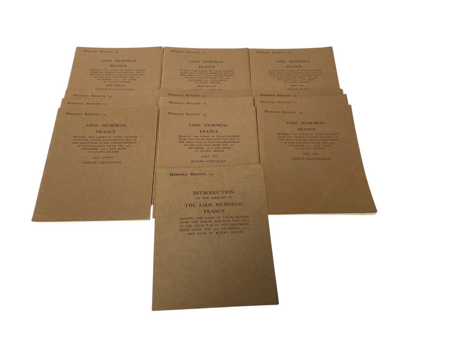 Lot 734 - First World War Memorial Register 19, The