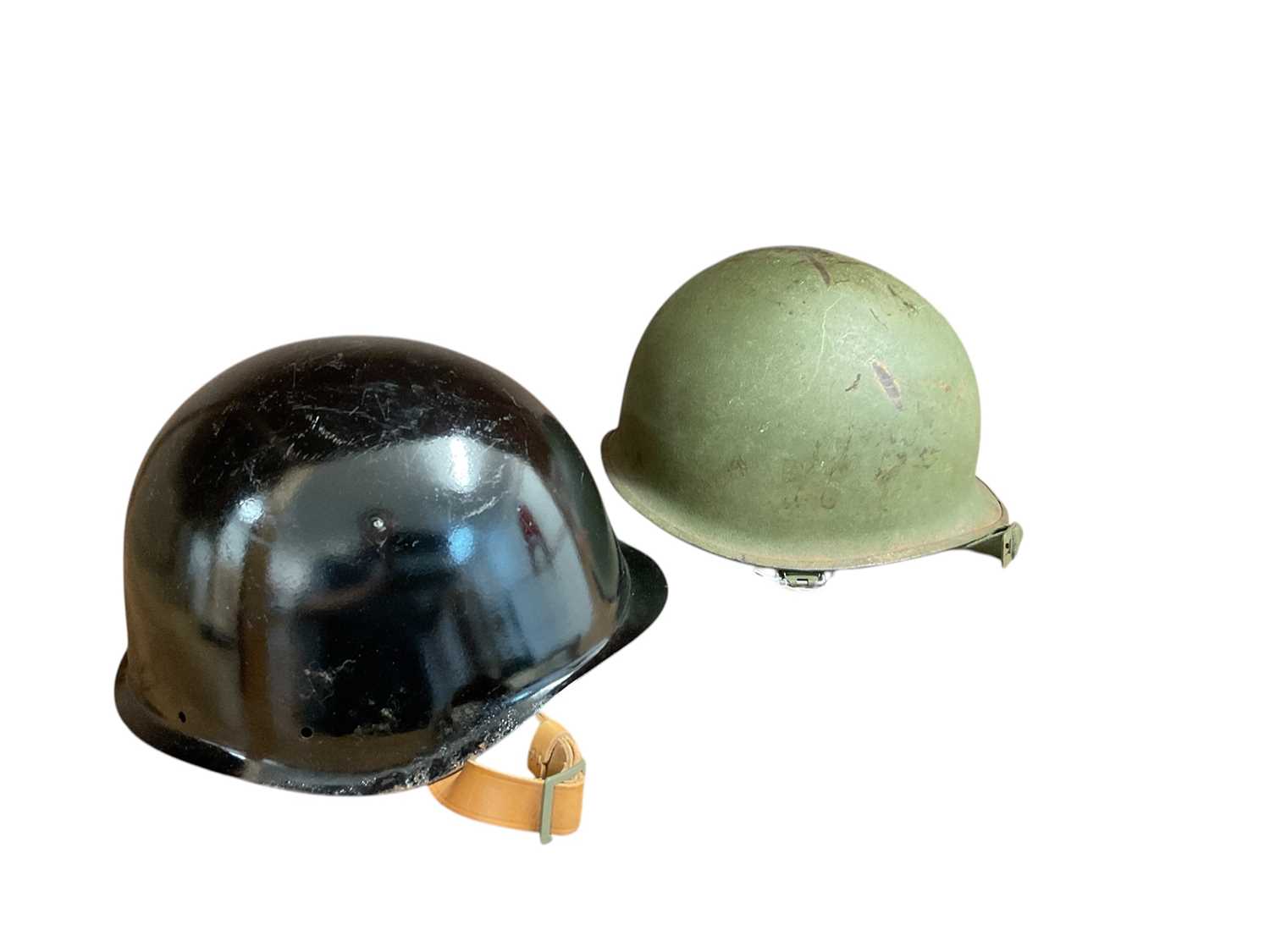 Lot 747 - American M1 steel helmet with lining,