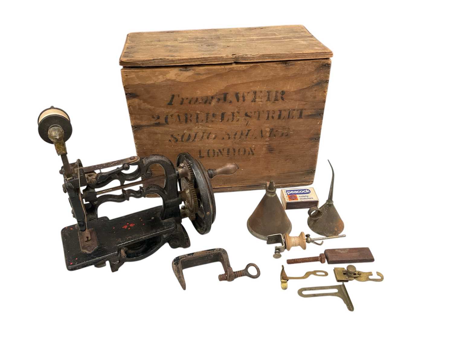 Lot 2484 - J.Weir sewing machine, circa 1870s,
