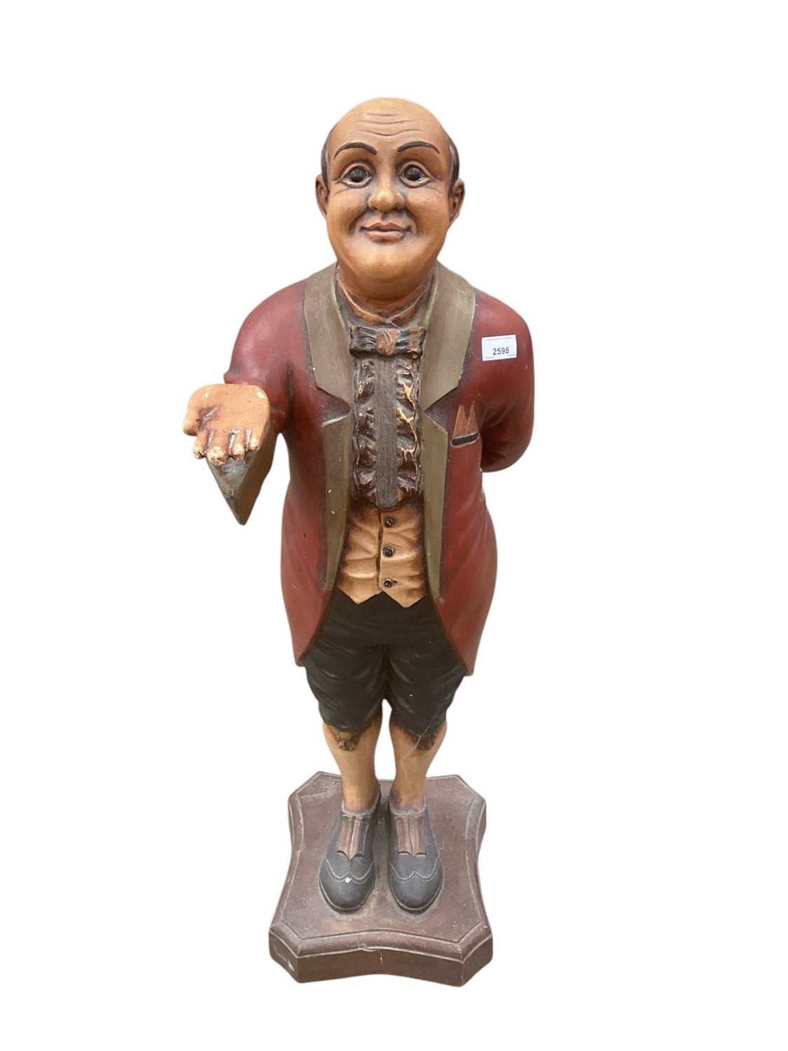 Lot 2598 - Modern resin dumb waiter figure, 100cm in