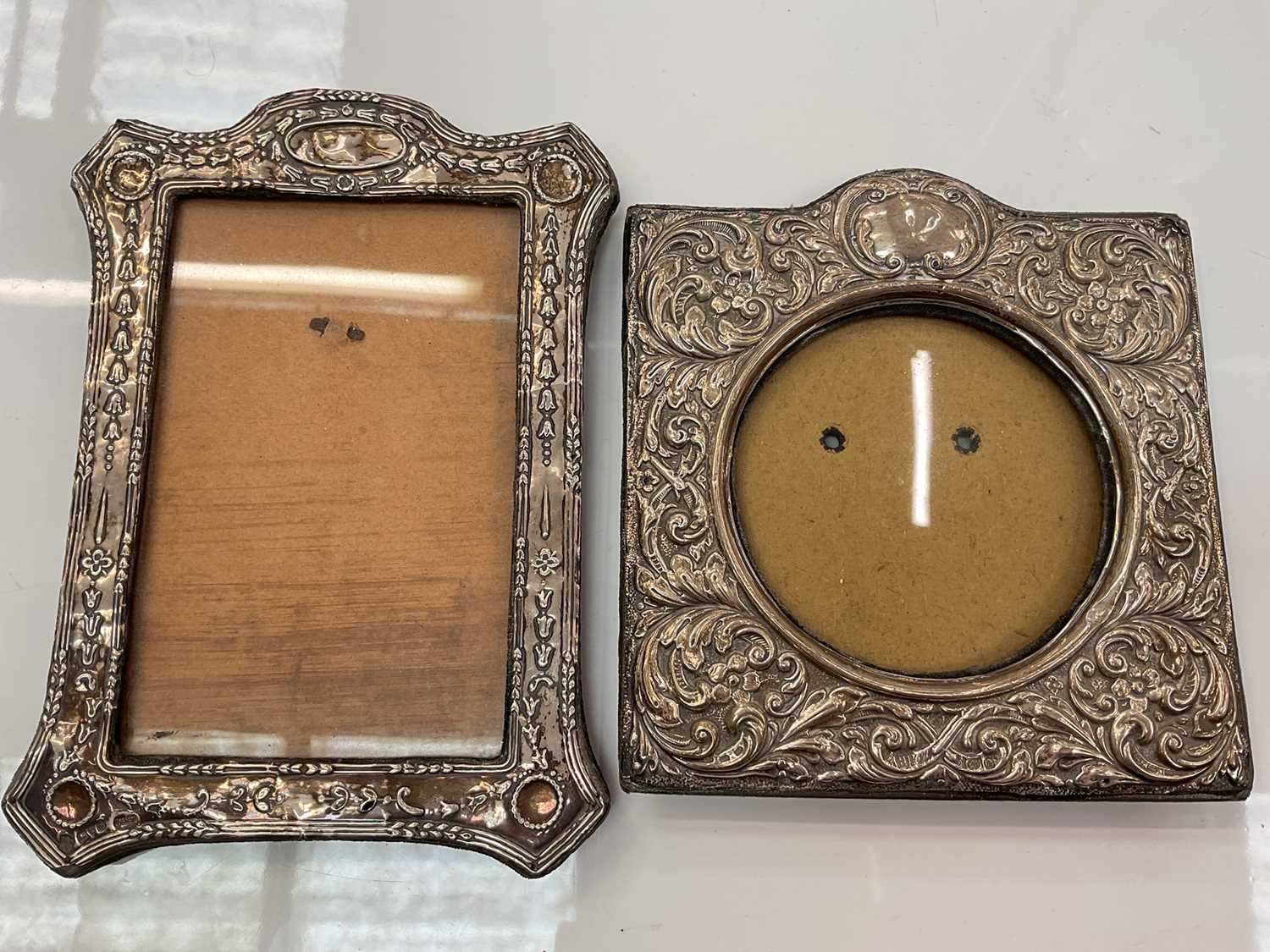 Lot 1164 - Two Edwardian silver mounted photograph