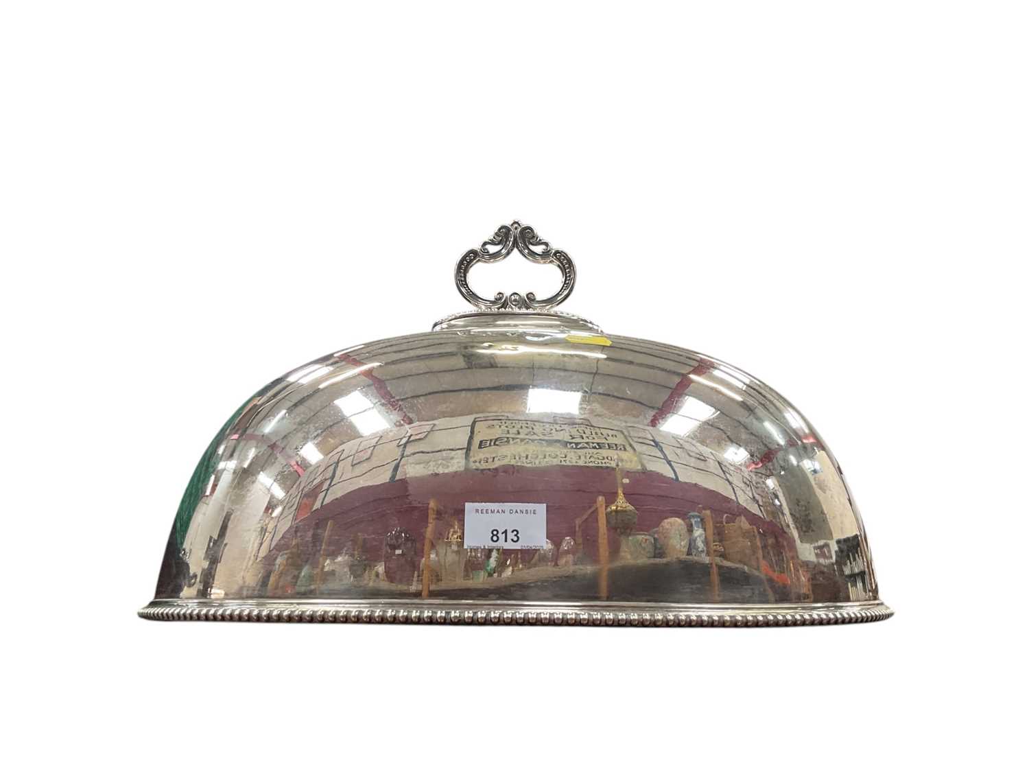 Lot 813 - Silver plated meat cover