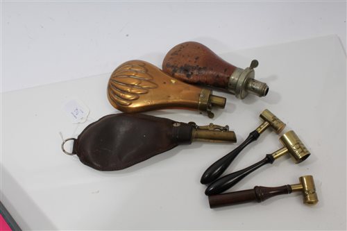 Lot 912 - Three 19th century powder measures, James