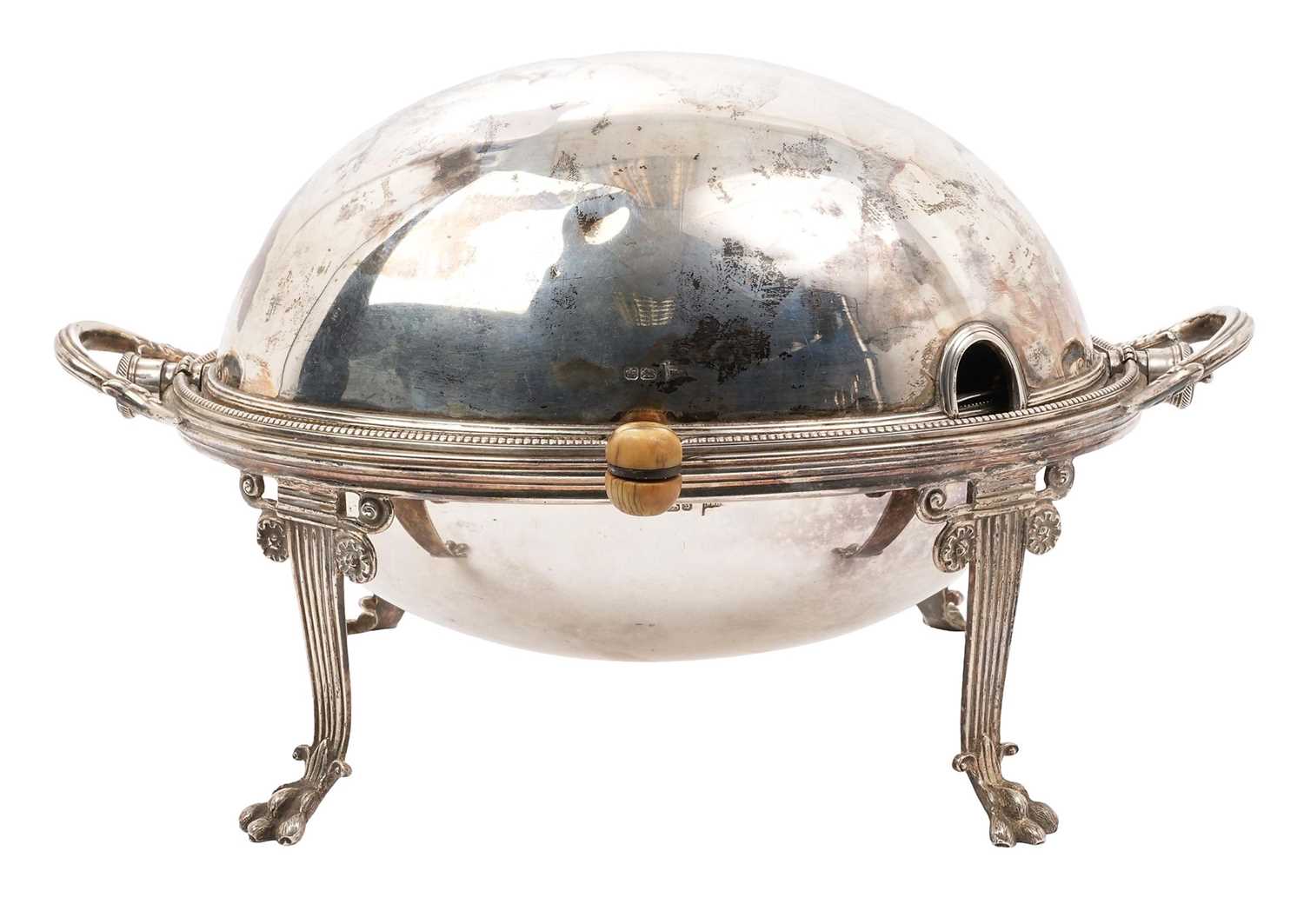 Lot 301 - Victorian silver revolving breakfast dish