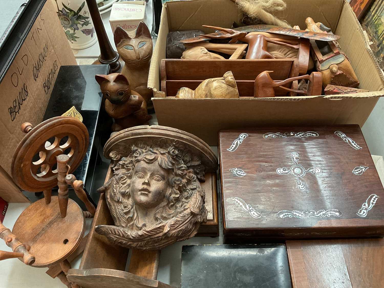 Lot 304 - Group of treen items including a mother of