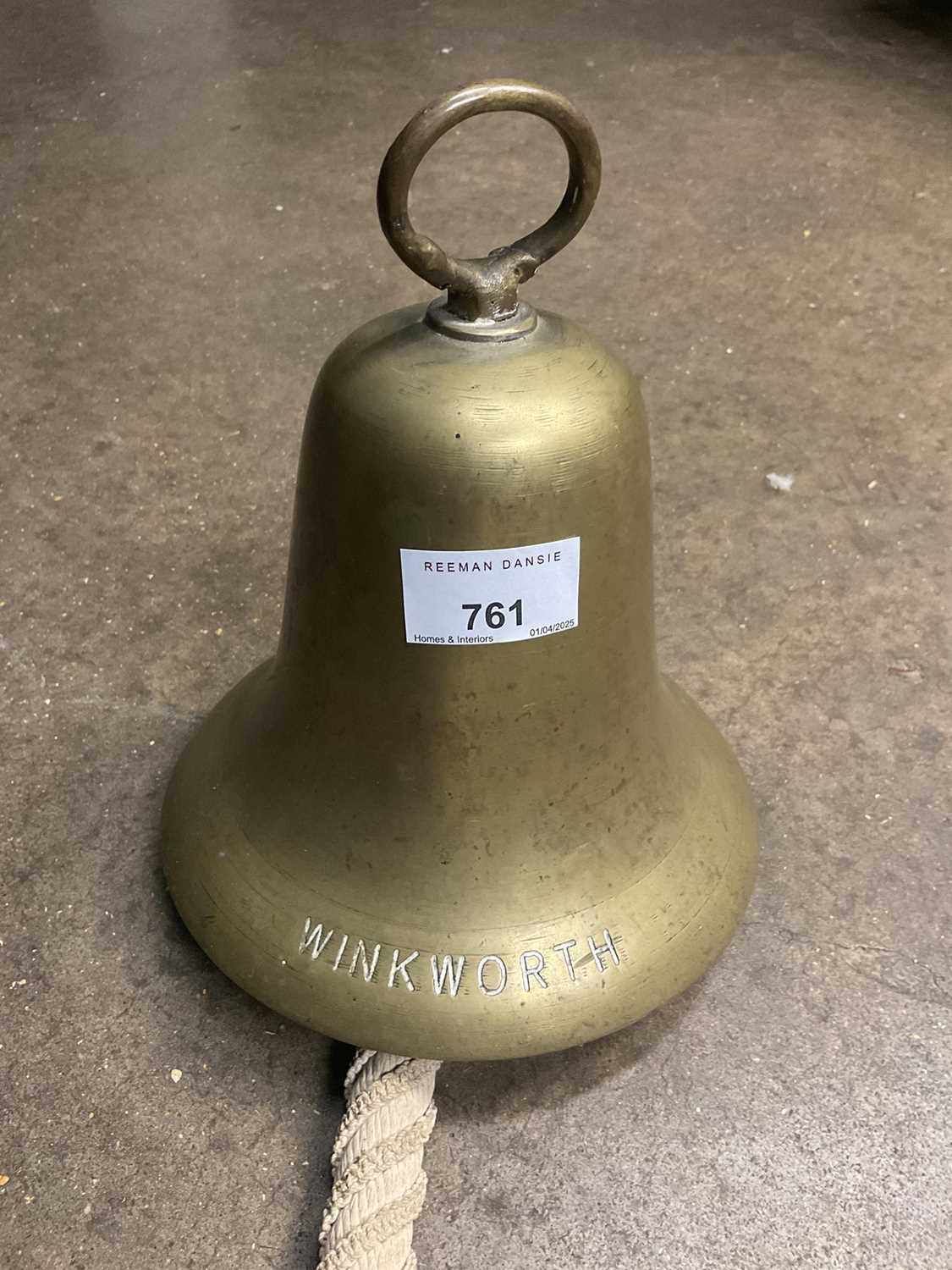 Lot 761 - Vintage brass fire engine/police car bell by