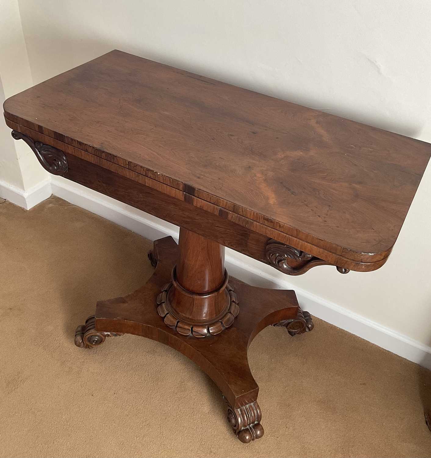 Lot 1474 - William IV rosewood card table