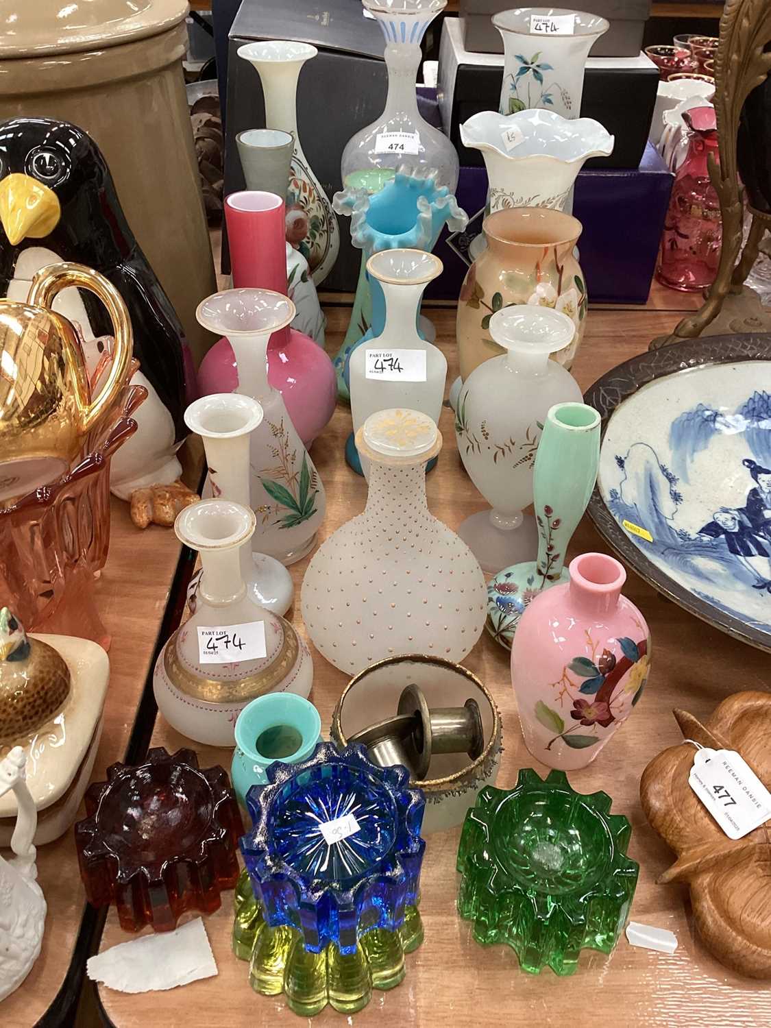 Lot 474 - Collection of Victorian opalescent glass