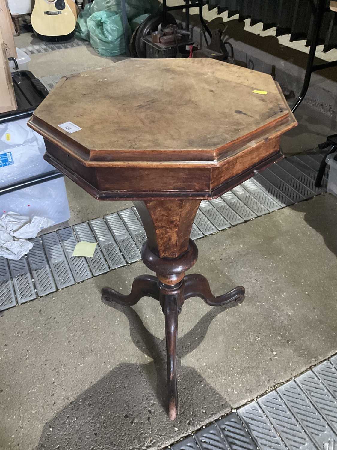 Lot 164 - Victorian walnut octagonal work table