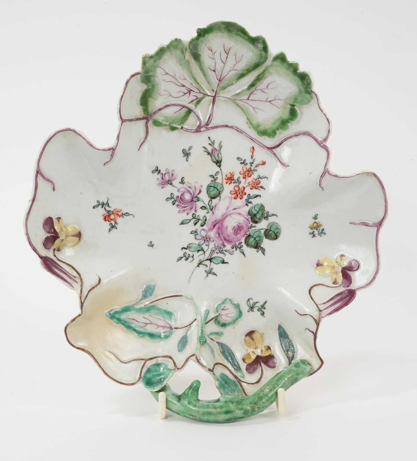Lot 238 - Longton Hall leaf moulded dish, circa 1755