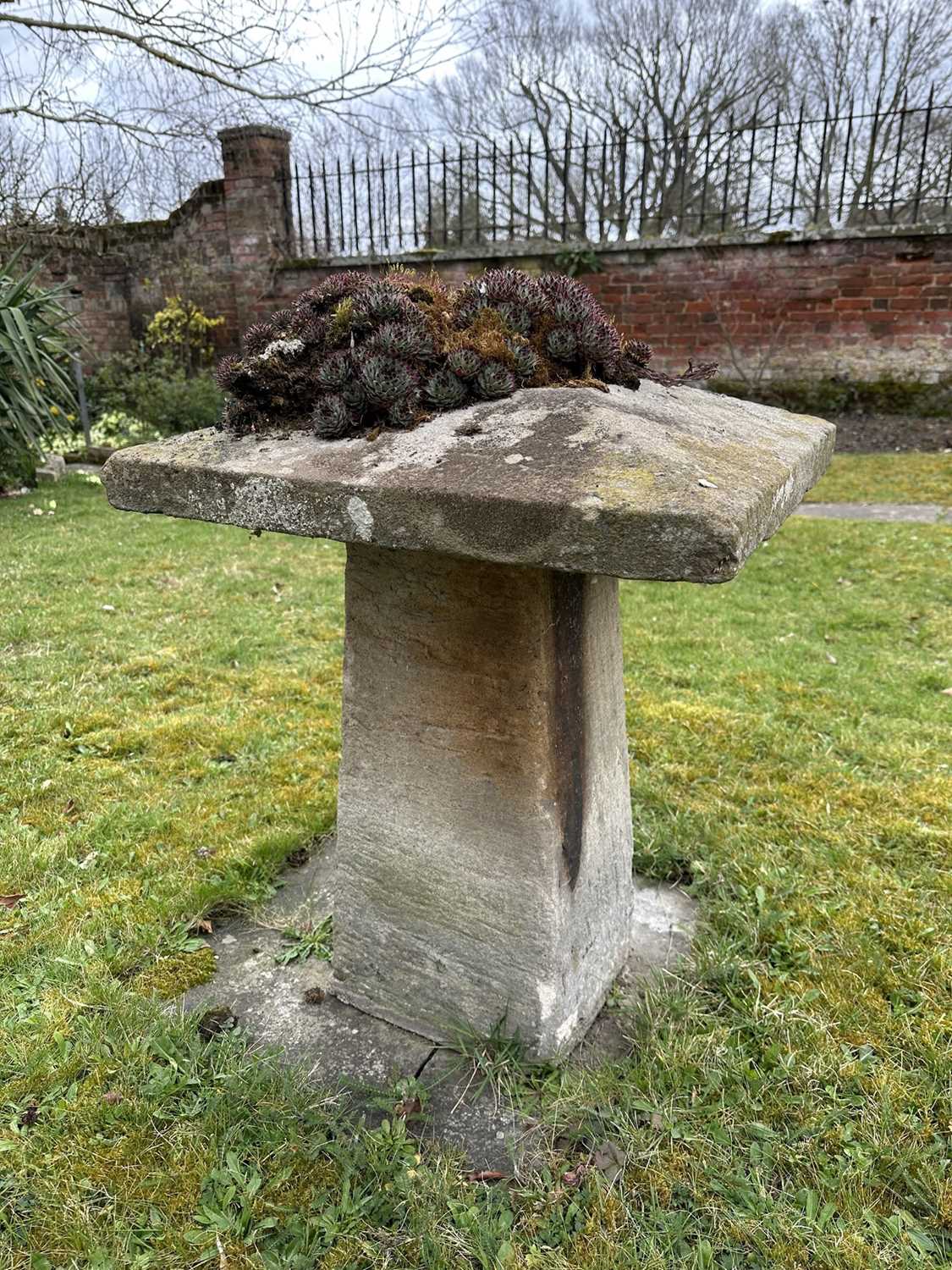 Lot 1500 - 19th century staddle stone with square