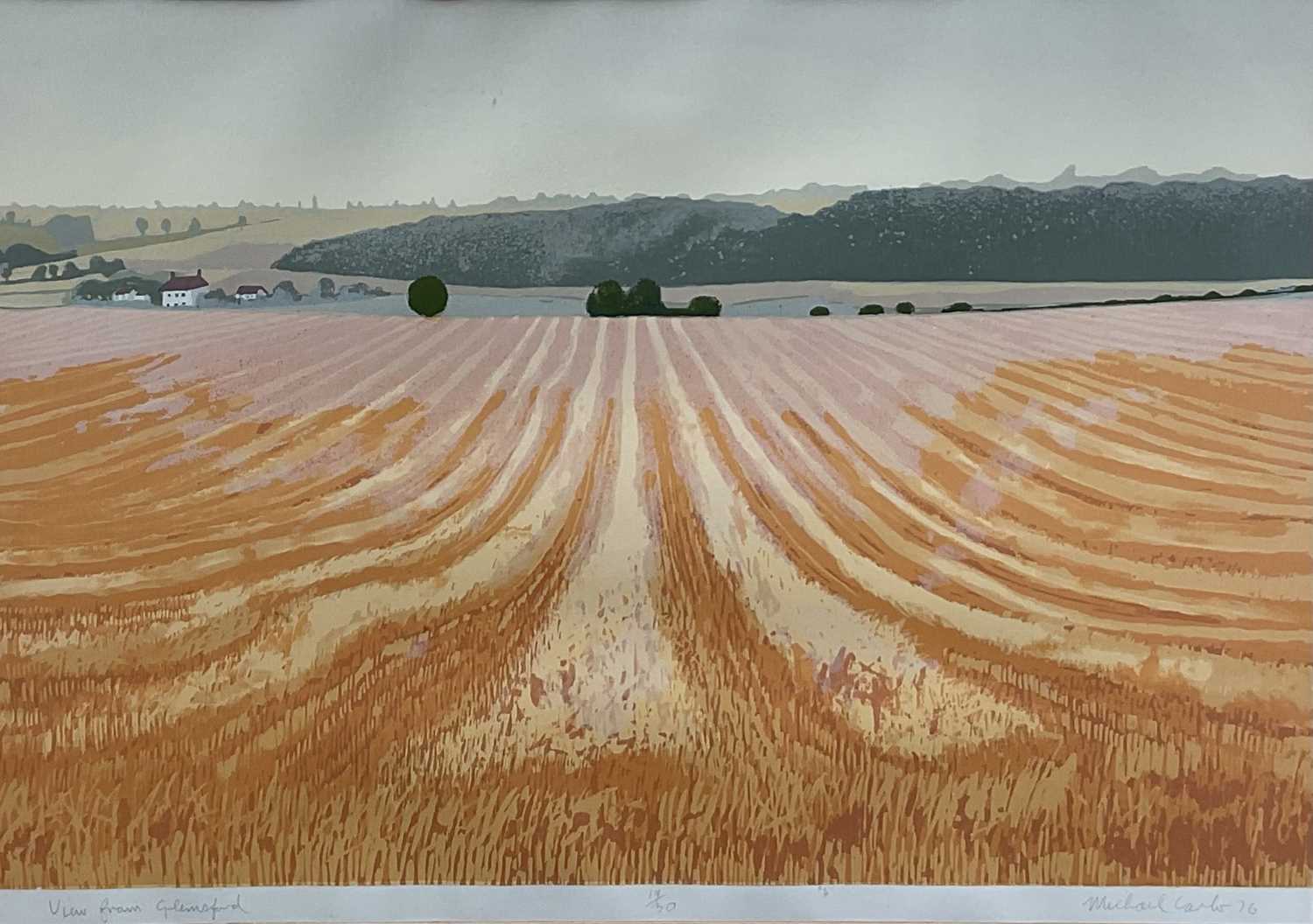 Lot 247 - Michael Carlo (Born 1945) linocut in glazed