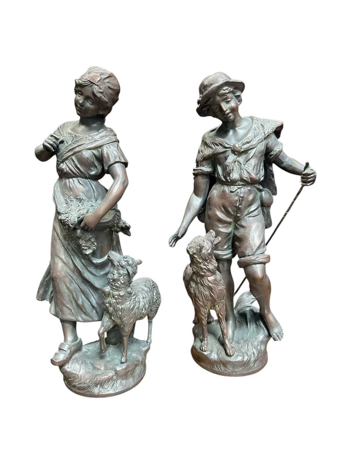 Lot 236 - Pair of Continental spelter figures