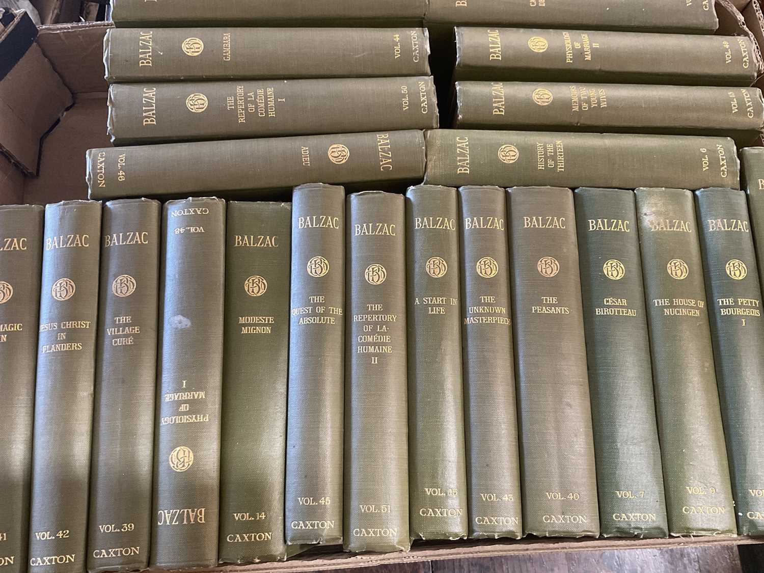 Lot 200 - Works of Balzac, 53 vols, in green cloth