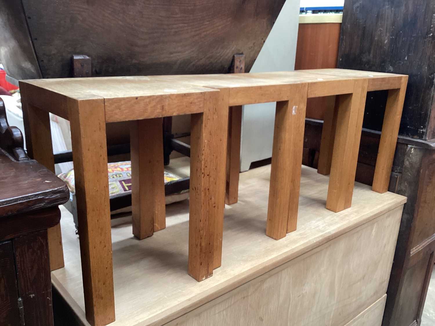 Lot 1222 - Four light oak occasional tables, 30cm x