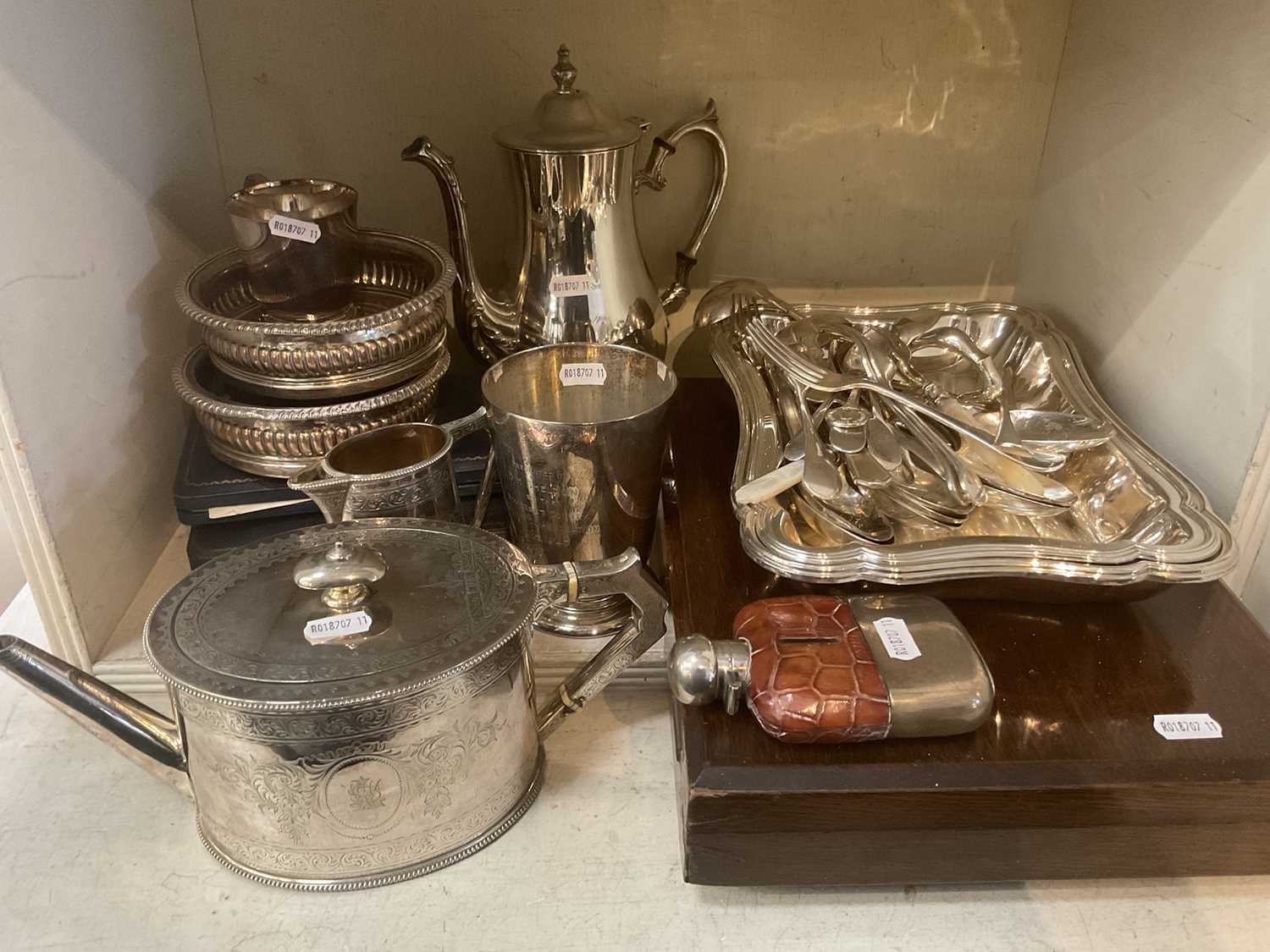 Lot 296 - Group of antique silver plated wares to