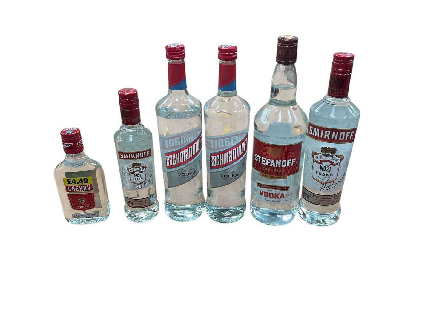 Lot 754 - Six bottles of Vodka including Smirnoff,