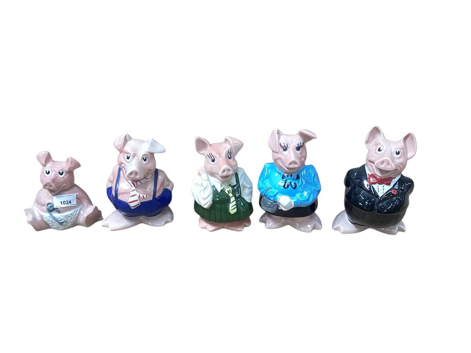 Lot 1024 - Set of five Wade NatWest pigs