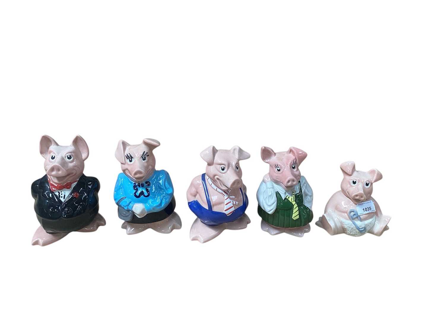 Lot 1035 - Set of five Wade NatWest pigs