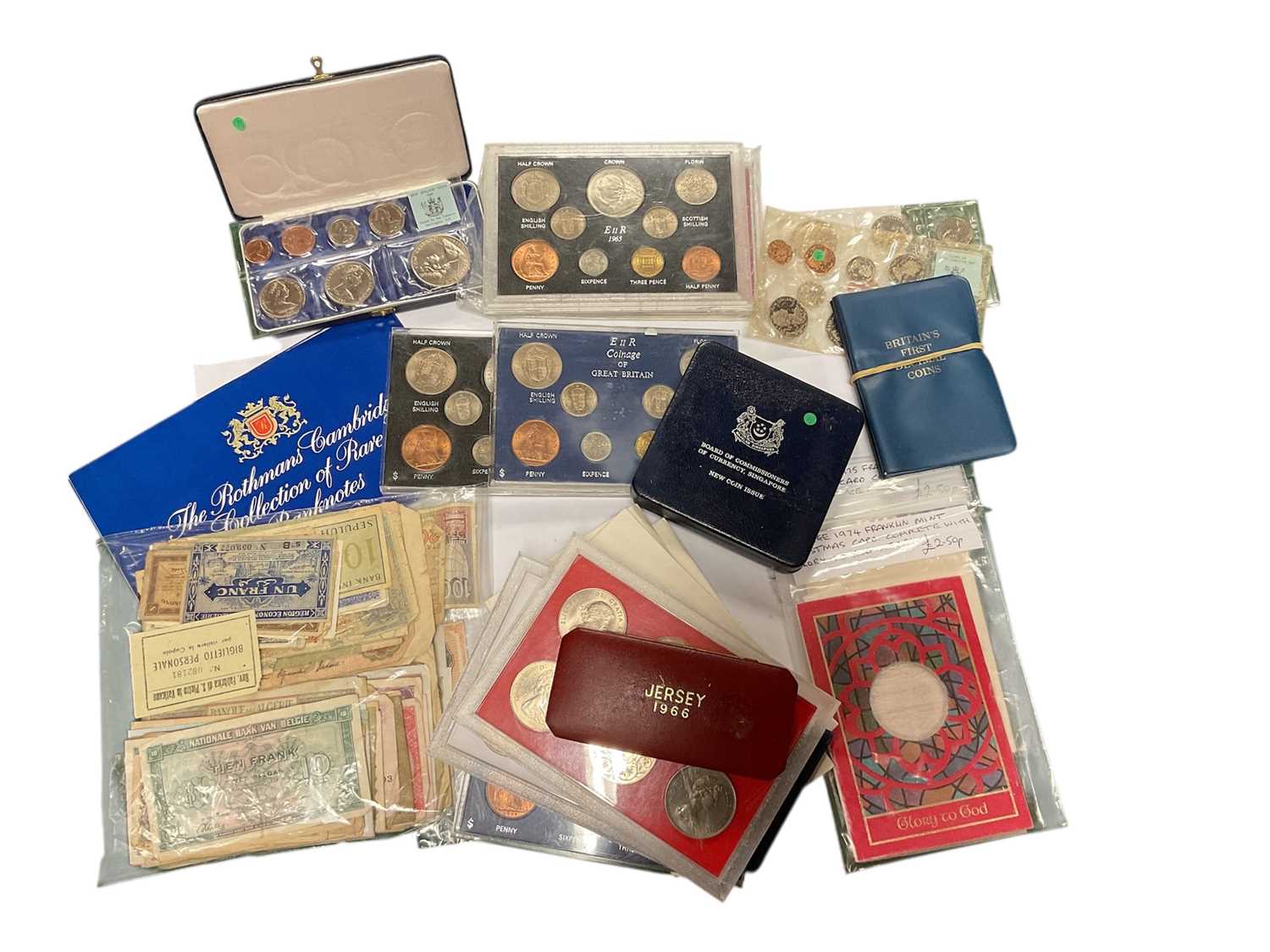 Lot 490 - World - Mixed coins & banknotes to include
