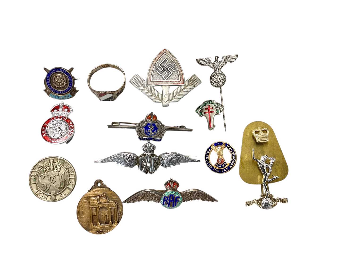 Lot 755 - Second World War RAF silver and enamel