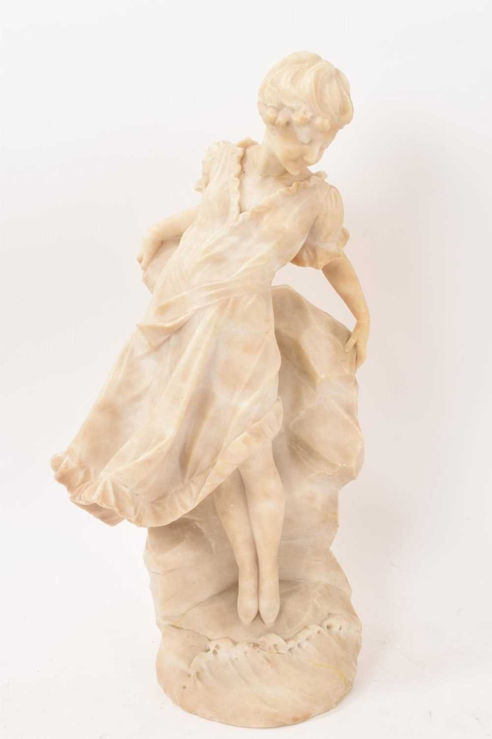 Lot 774 - Early 20th century carved alabaster figures