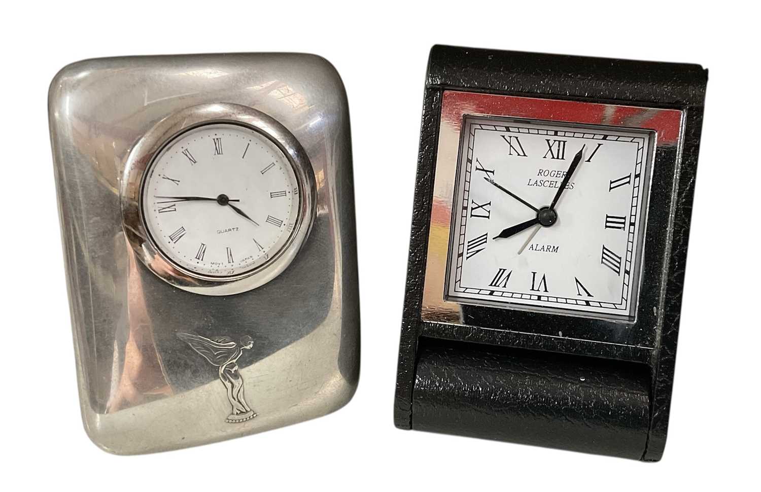Lot 38 - Two Rolls-Royce marketing travel clocks with