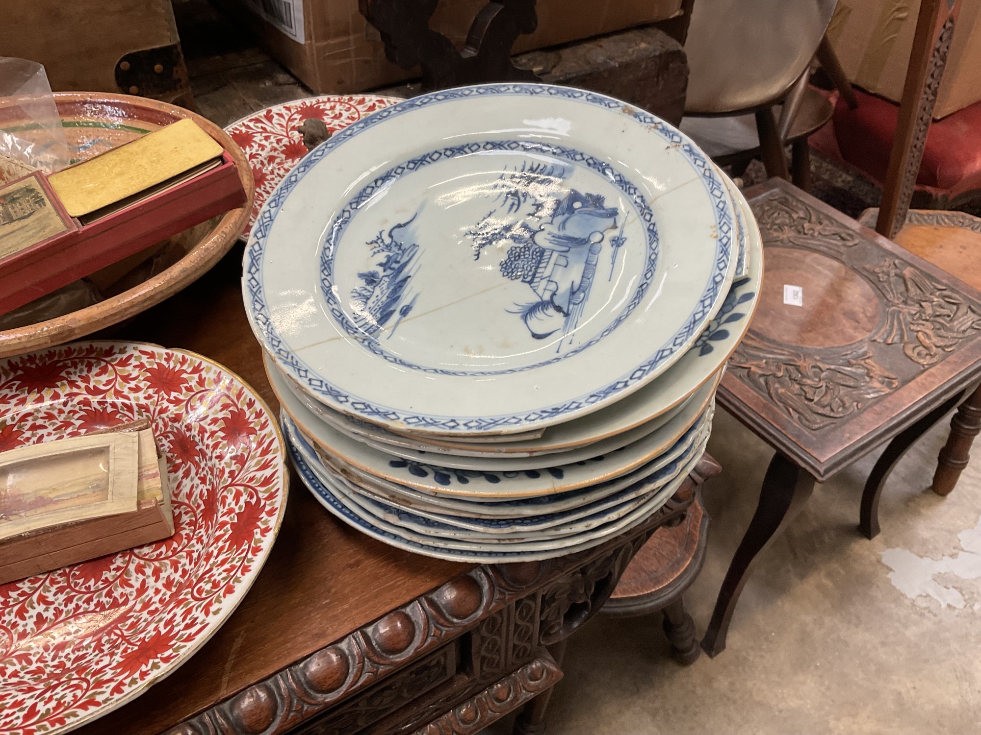 Lot 191 - Slip ware, Chinese ceramics and sundries